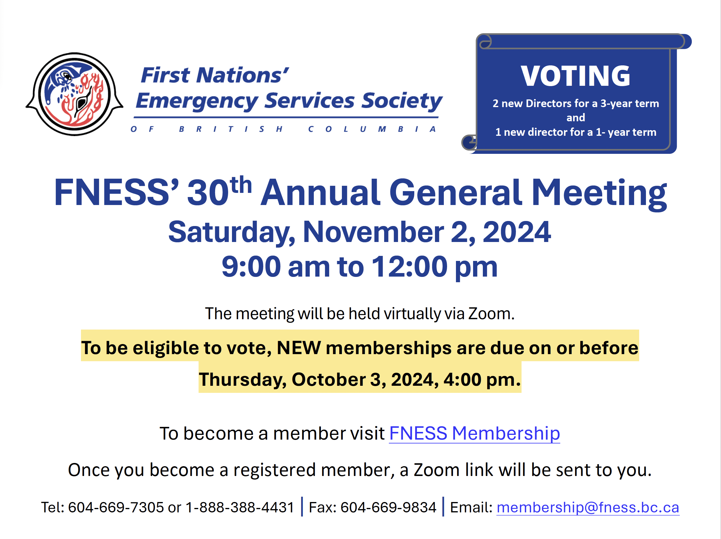FNESS' 30th Annual General Meeting Announced - First Nations' Emergency ...